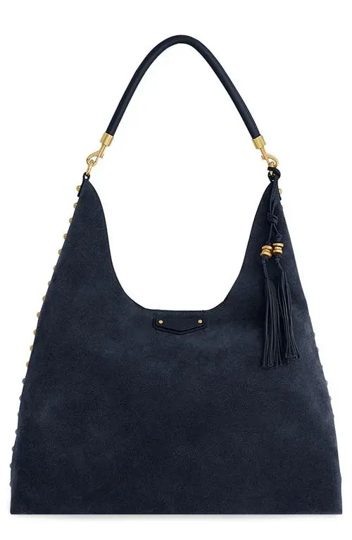 Rebecca Minkoff Nolita Leather Hobo With Stud Detail - Midnight Blue