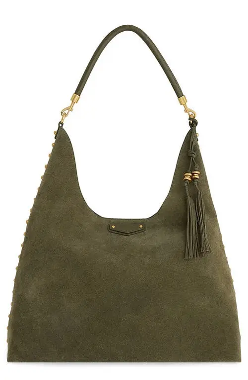 Rebecca Minkoff Nolita Leather Hobo With Stud Detail - Olive