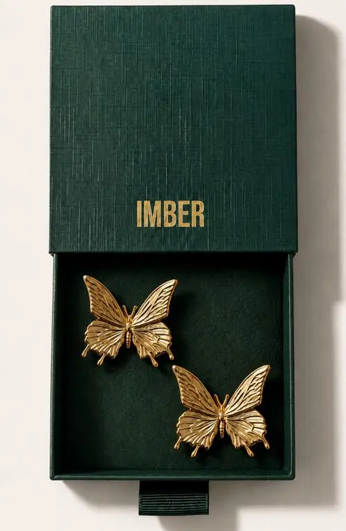 IMBER Butterfly Stud Earrings - Gold