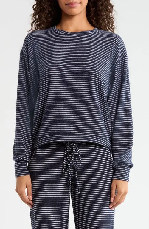 ASTROLOGIE CALIFORNIA Clementine Striped Sleep Top - Navy/white