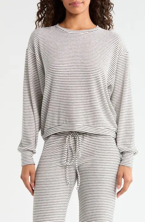 ASTROLOGIE CALIFORNIA Clementine Striped Sleep Top - White/black