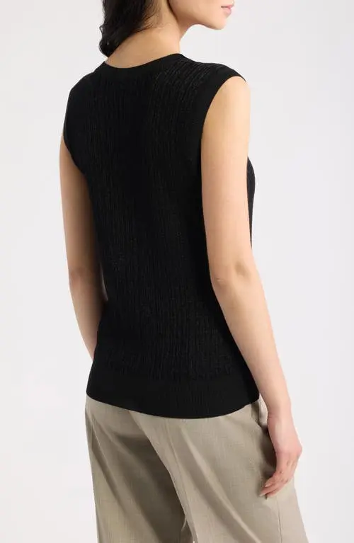 BOSS Sleeveless Crewneck Sweater Vest - Black