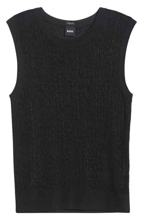 BOSS Sleeveless Crewneck Sweater Vest - Black