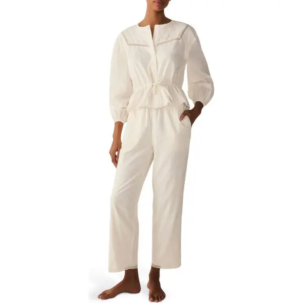 PETITE PLUME Marguerite Cotton Voile Pajamas - Ivory