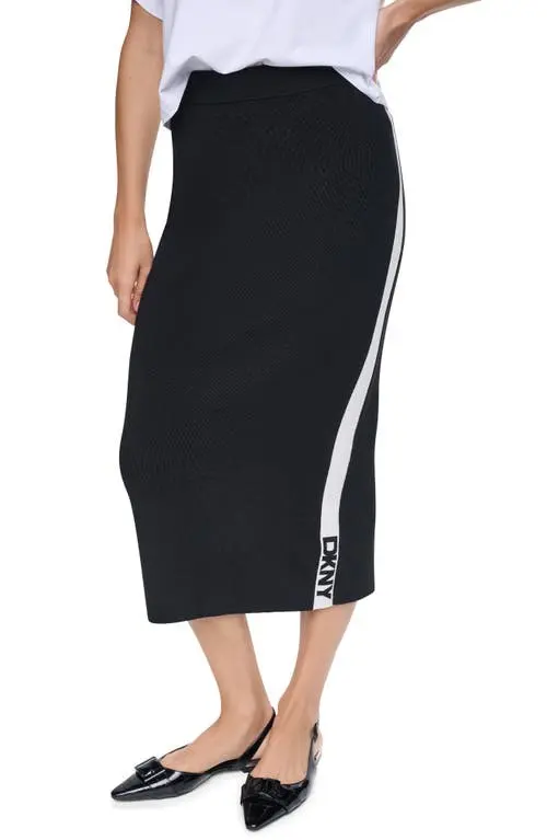 Dkny Logo Stripe Knit Skirt