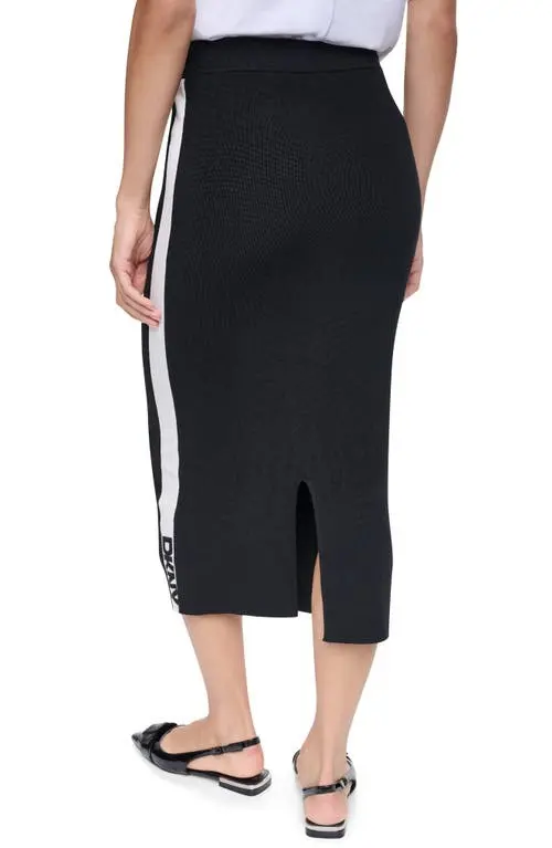 Dkny Logo Stripe Knit Skirt