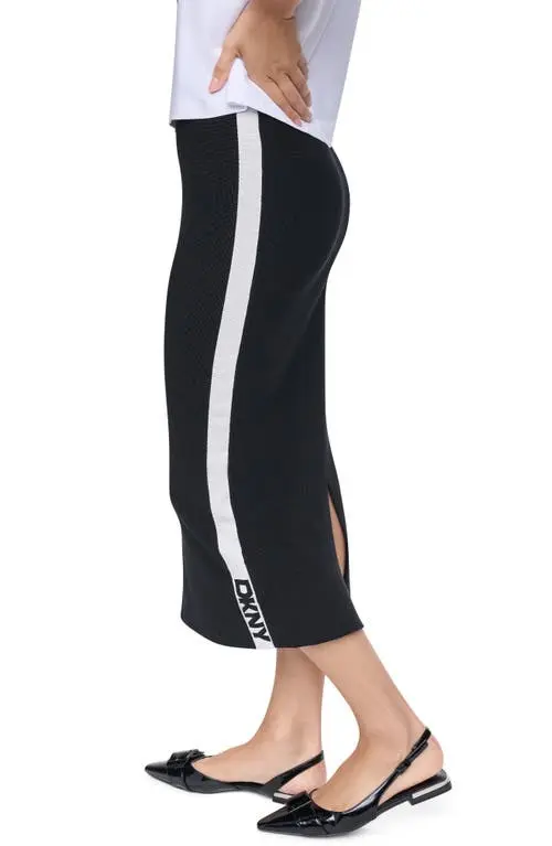 Dkny Logo Stripe Knit Skirt