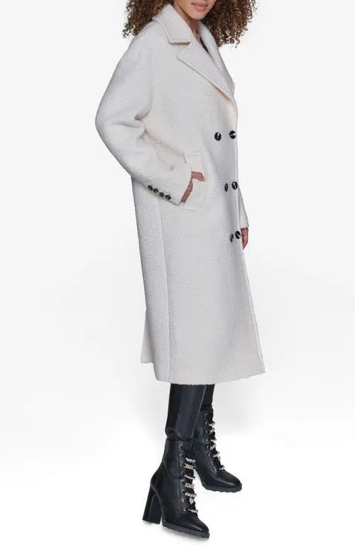 Karl Lagerfeld Paris Textured Double Breasted Coat