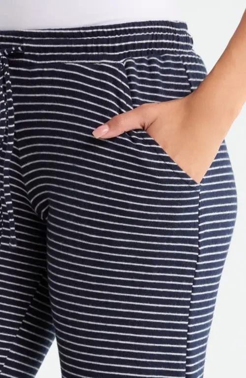 ASTROLOGIE CALIFORNIA Greer Wide Leg Striped Pants - Navy/white