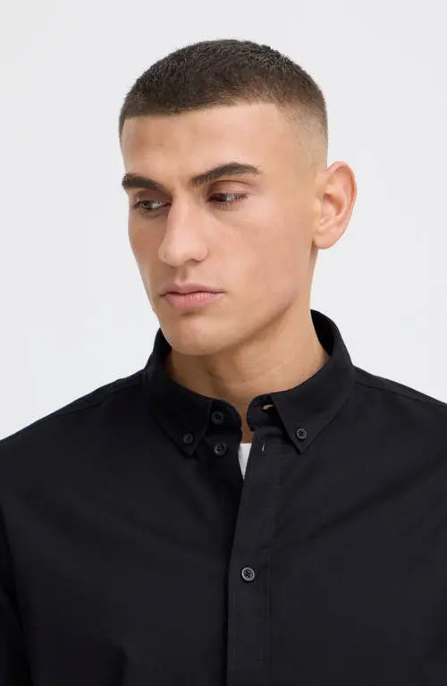 !SOLID Val Stretch Cotton Button-down Shirt - Black
