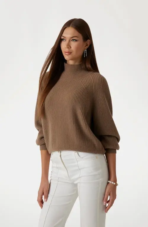 MARCIANO Denise Mock Neck Cashmere Blend Sweater