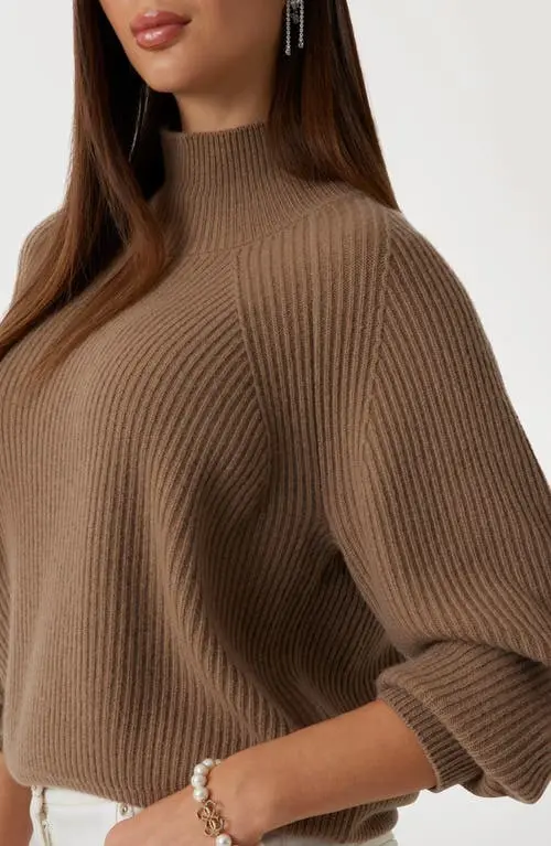 MARCIANO Denise Mock Neck Cashmere Blend Sweater
