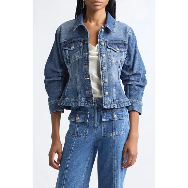 Cinq À Sept Gina Fitted Stretch Denim Jacket