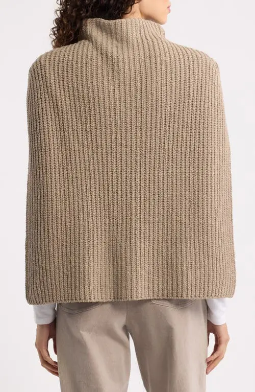 Eileen Fisher Cotton Blend Rib Poncho