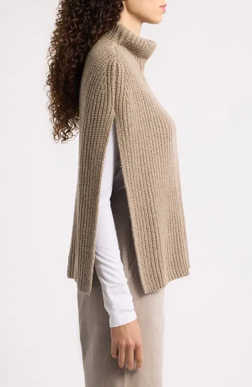 Eileen Fisher Cotton Blend Rib Poncho