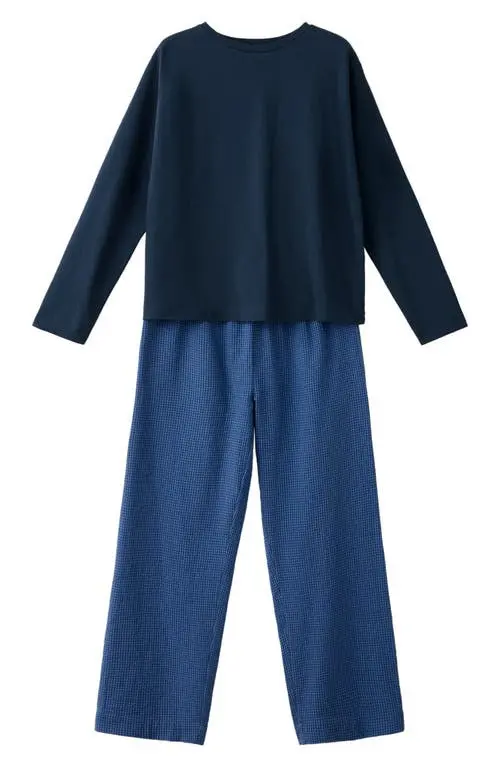 Mango Cotton Pajamas - Navy
