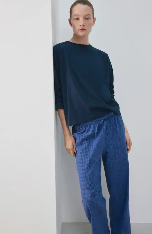 Mango Cotton Pajamas - Navy