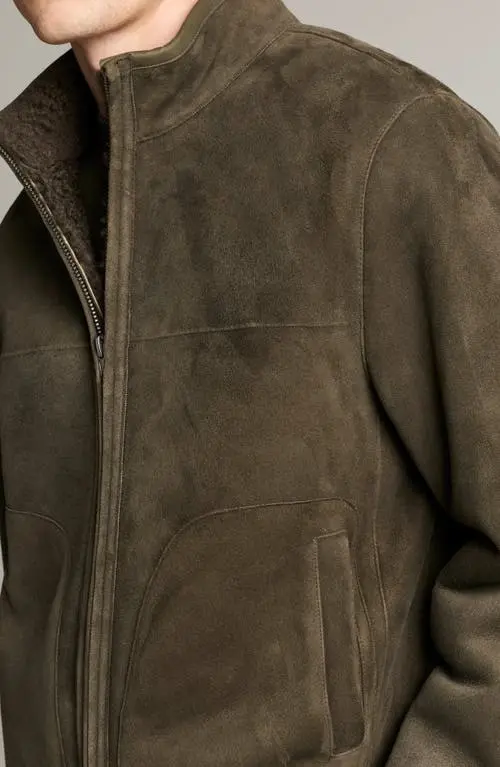 Vince Genuine Shearling Funnel Neck Jacket
