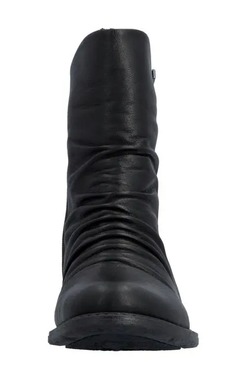 RIEKER Ornella 53 Leather Ruched Ankle Boot With Side Zip