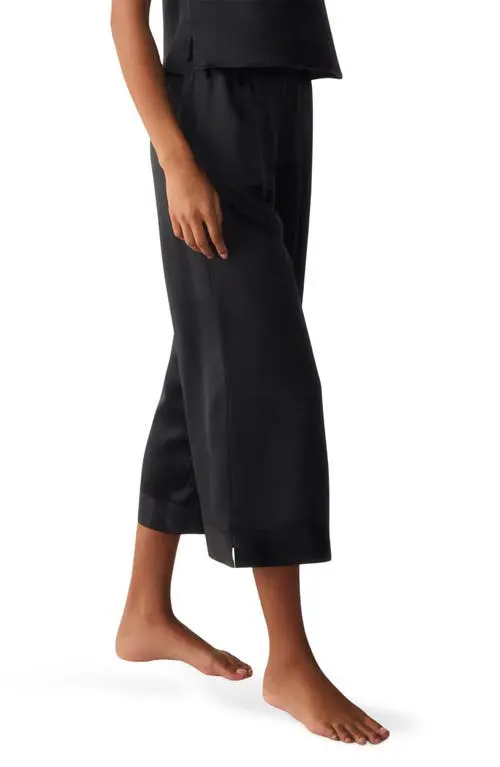 PETITE PLUME Olivia Ankle Wide Leg Silk Pajama Pants