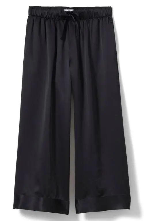 PETITE PLUME Olivia Ankle Wide Leg Silk Pajama Pants