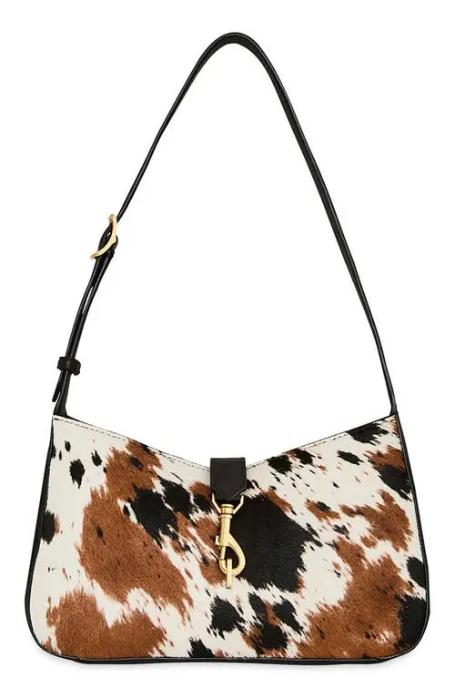 Rebecca Minkoff Megan Hair Calf Shoulder Bag - Brown/white