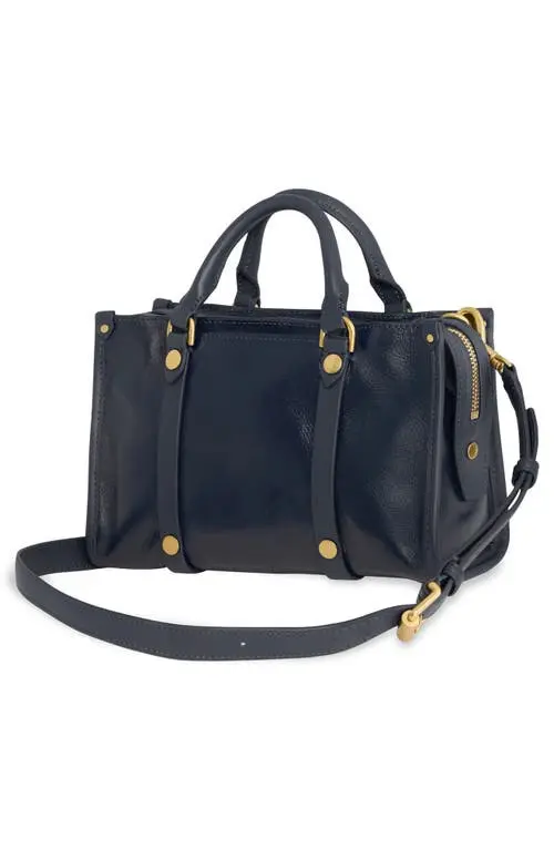Rebecca Minkoff Leather Satchel With Beaded Charm - Midnight Blue