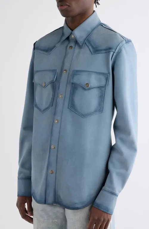 Acne Studios Lestern Suede Leather Overshirt