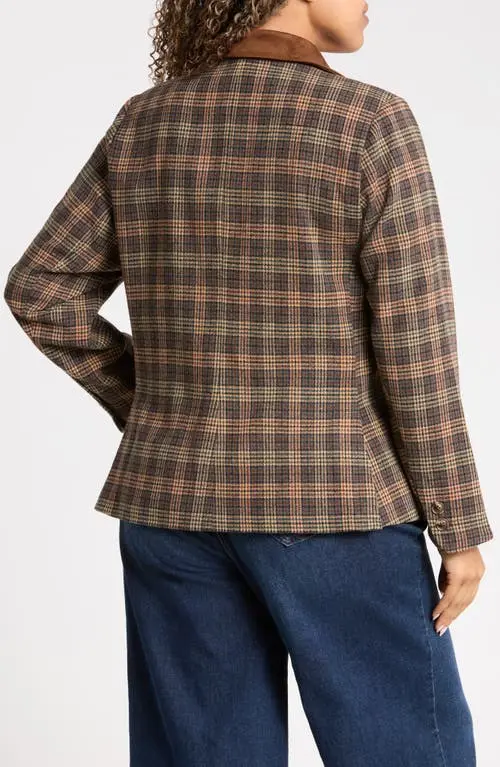 Wit & Wisdom Plaid Three-button Blazer