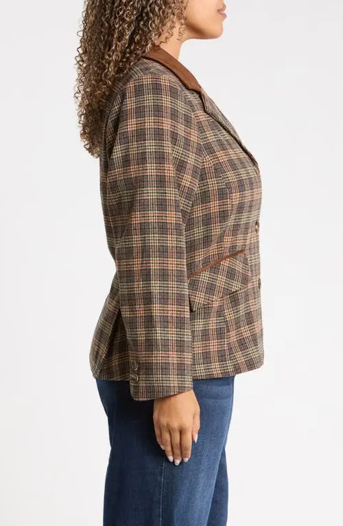 Wit & Wisdom Plaid Three-button Blazer