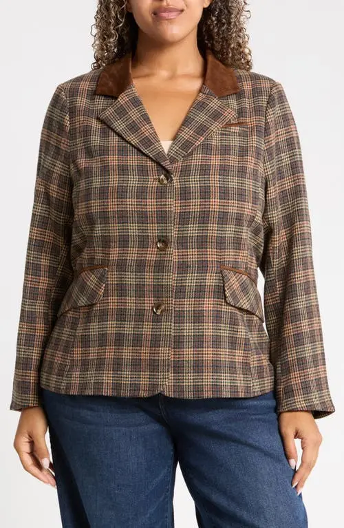 Wit & Wisdom Plaid Three-button Blazer
