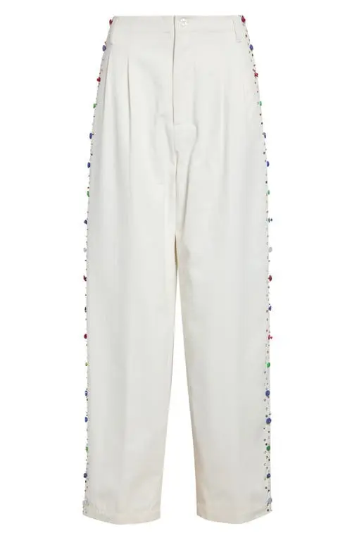BODE Button Jar Cotton Wide Leg Pants