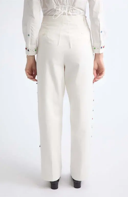 BODE Button Jar Cotton Wide Leg Pants