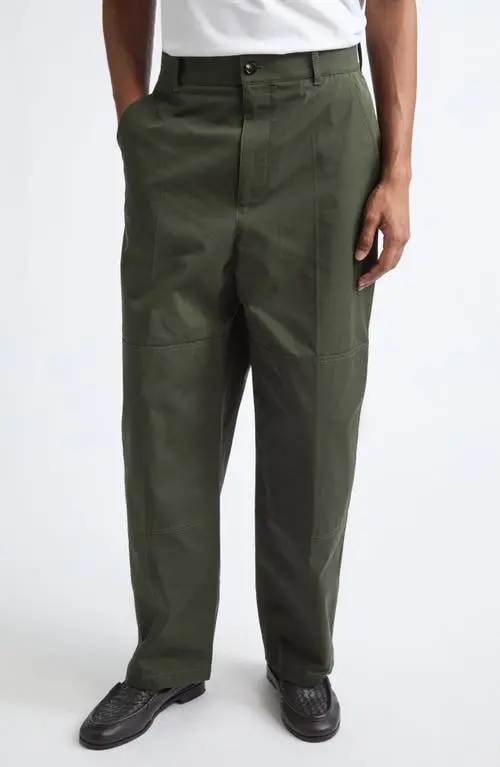 Bottega Veneta Cotton Gabardine Trousers - Dark Juniper