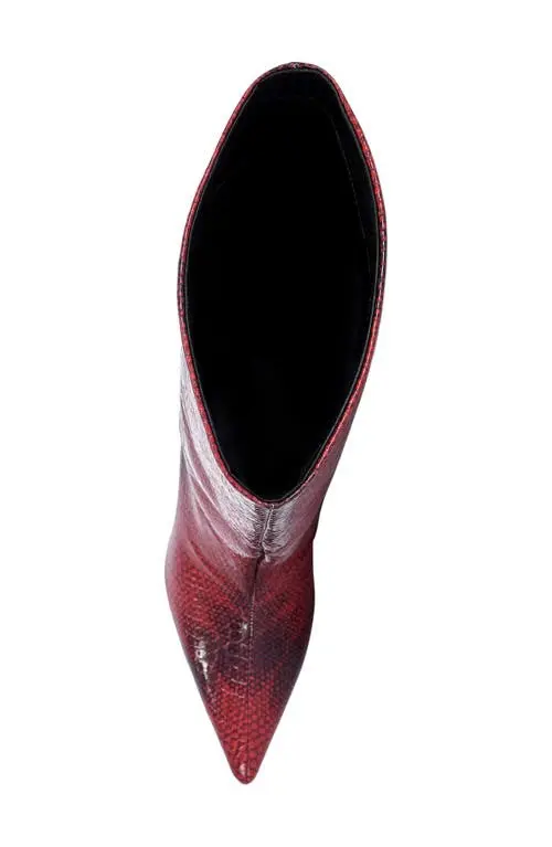 AZALEA WANG Brun Faux Snakeskin Knee High Wedge Boot