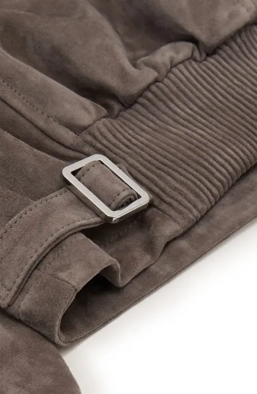 REISS Sorina Suede Jacket - Grey
