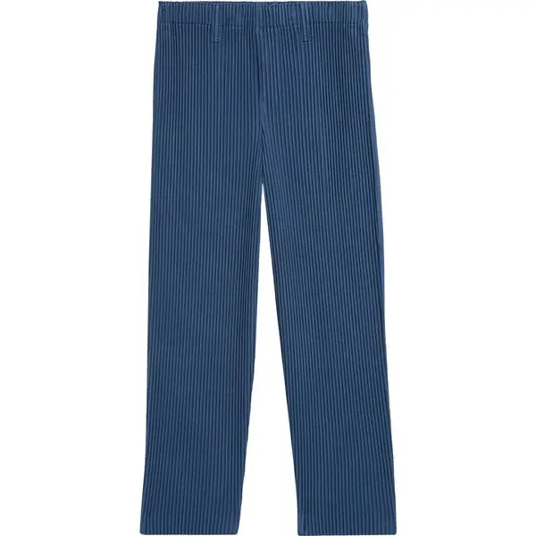 Issey Miyake Tailored Pleats Straight Leg Pants - Shadow Blue