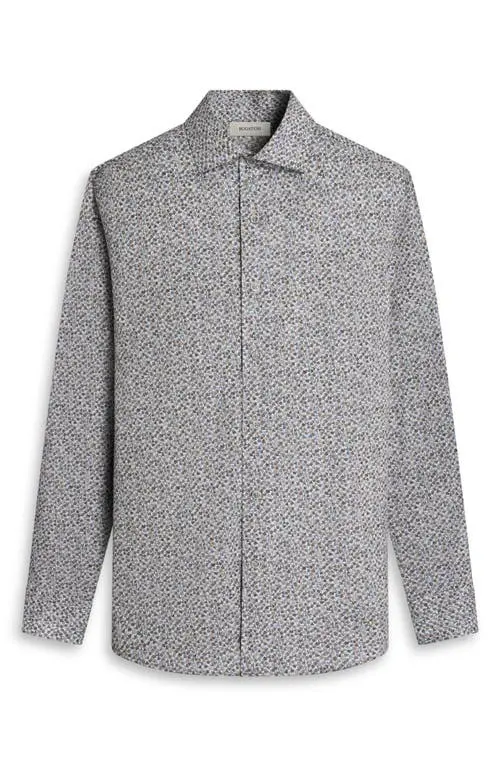 Bugatchi Alvin Shaped Fit Print Button-up Shirt - Walnut
