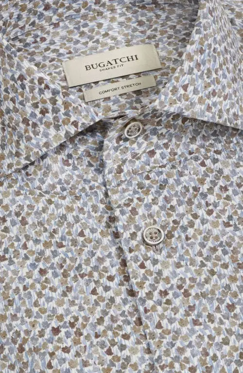 Bugatchi Alvin Shaped Fit Print Button-up Shirt - Walnut