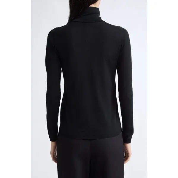 Max Mara Virgin Wool Turtleneck Sweater - Black