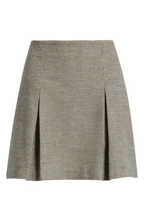 Marine Layer Lola Pleat Moleskin Miniskirt - Houndstooth