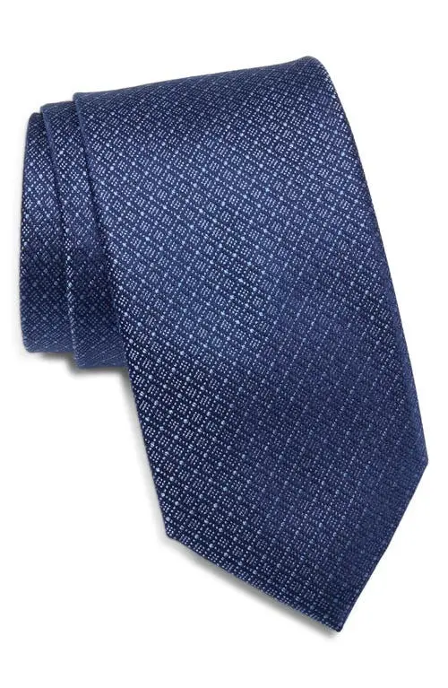 Nordstrom Salerno Mini Silk Jacquard Tie - Navy