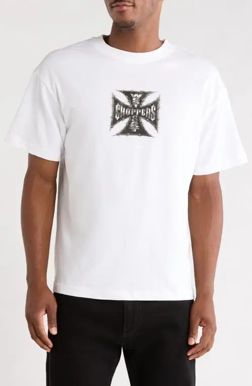 ID SUPPLY CO Rough Around The Edges Cotton Graphic T-shirt - White