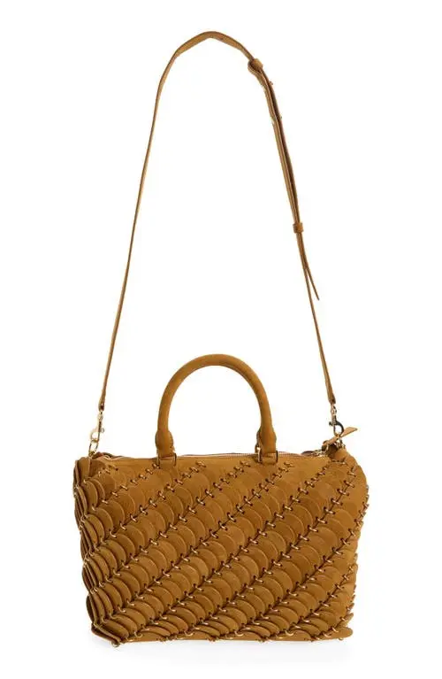 Rabanne Paco Nubuck Leather Boston Bag