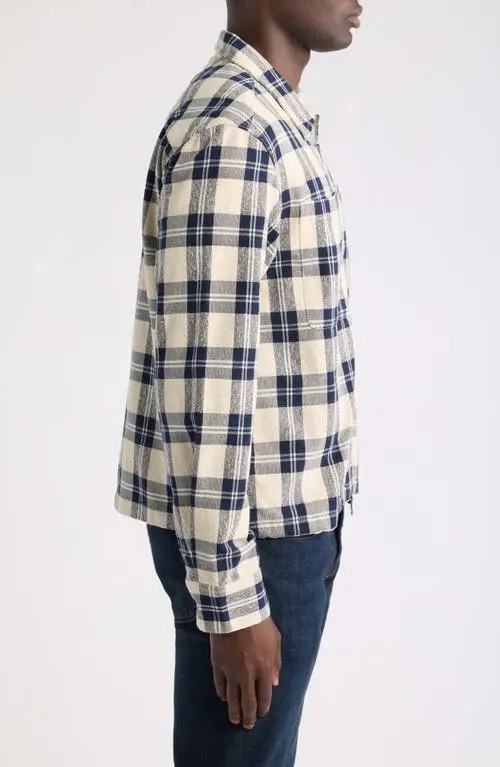 CORRIDOR Plaid Cotton Zip-up Jacket - Nvy
