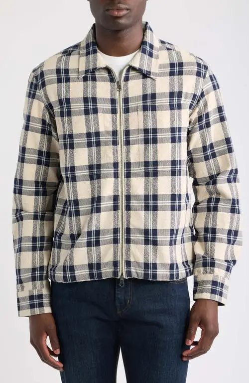 CORRIDOR Plaid Cotton Zip-up Jacket - Nvy