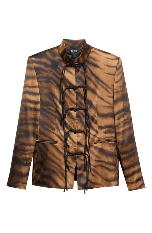KIM SHUI Chudeir Print Silk Blend Satin Jacket - Tiger