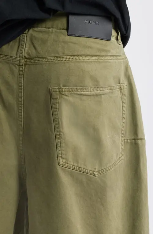 PURPLE BRAND Raw Hem Cotton Twill Bermuda Shorts