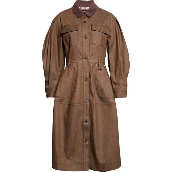 Simone Rocha Long Sleeve Utility Pocket Denim Dress