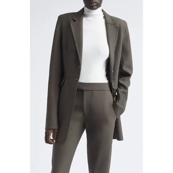 Proenza Schouler Maera Jacket In Bi-stretch Dou - Earth